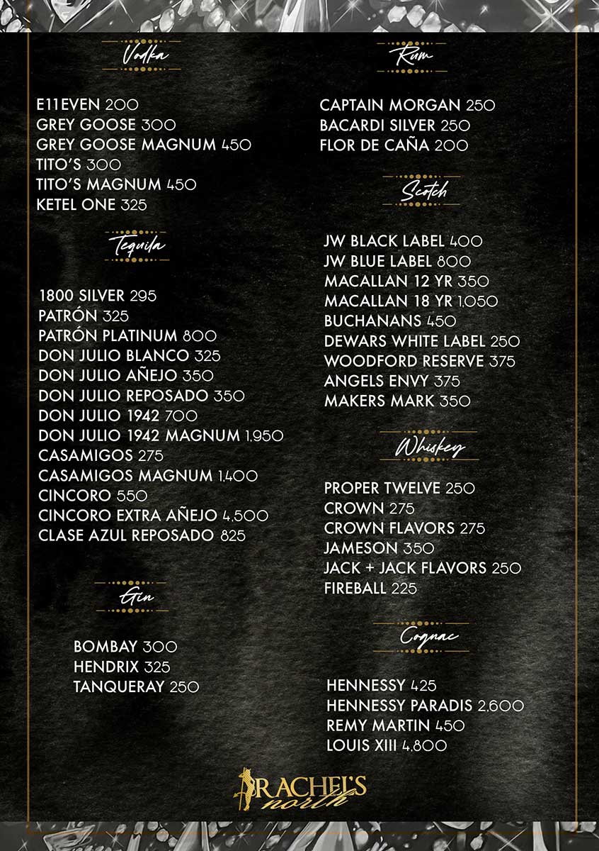 Bottle Menu | Rachel's North Casselberry